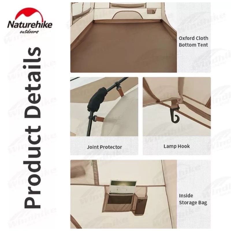 NATUREHIKE Village 13 Automatic Camping Glamping Large Tent 8 Person ...