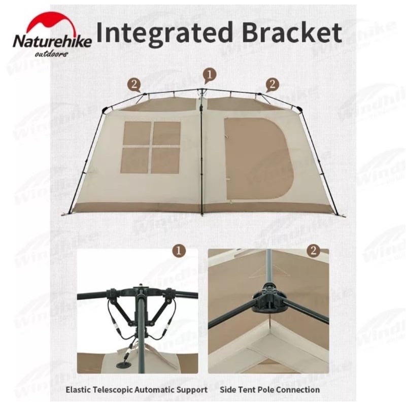 NATUREHIKE Village 13 Automatic Camping Glamping Large Tent 8 Person ...